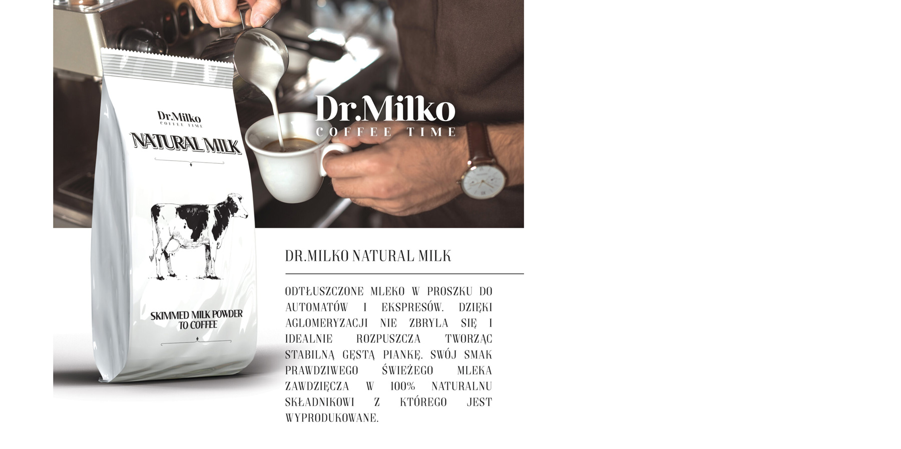 Mleko odtłuszczone naturalne w proszku Dr Milko 500g | www.ekspresowo.pl